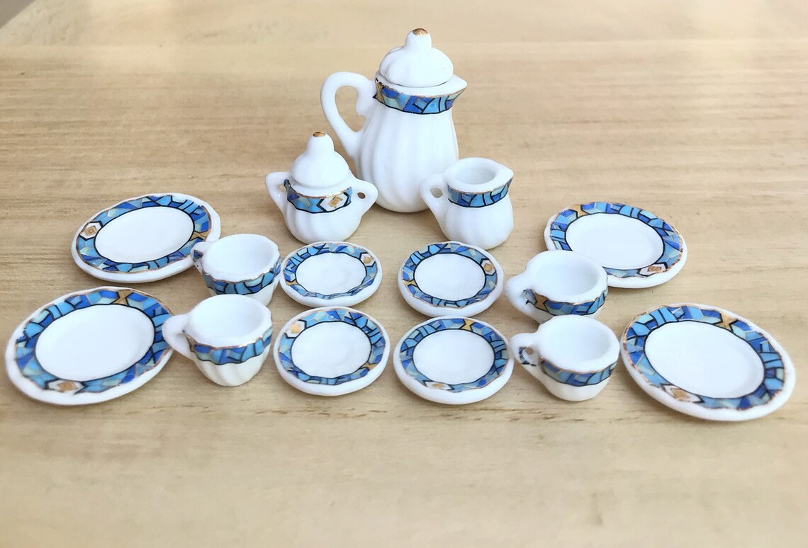 Miniature Tea Set Dollhouse Tea Setmini Tea Potminiature | Etsy