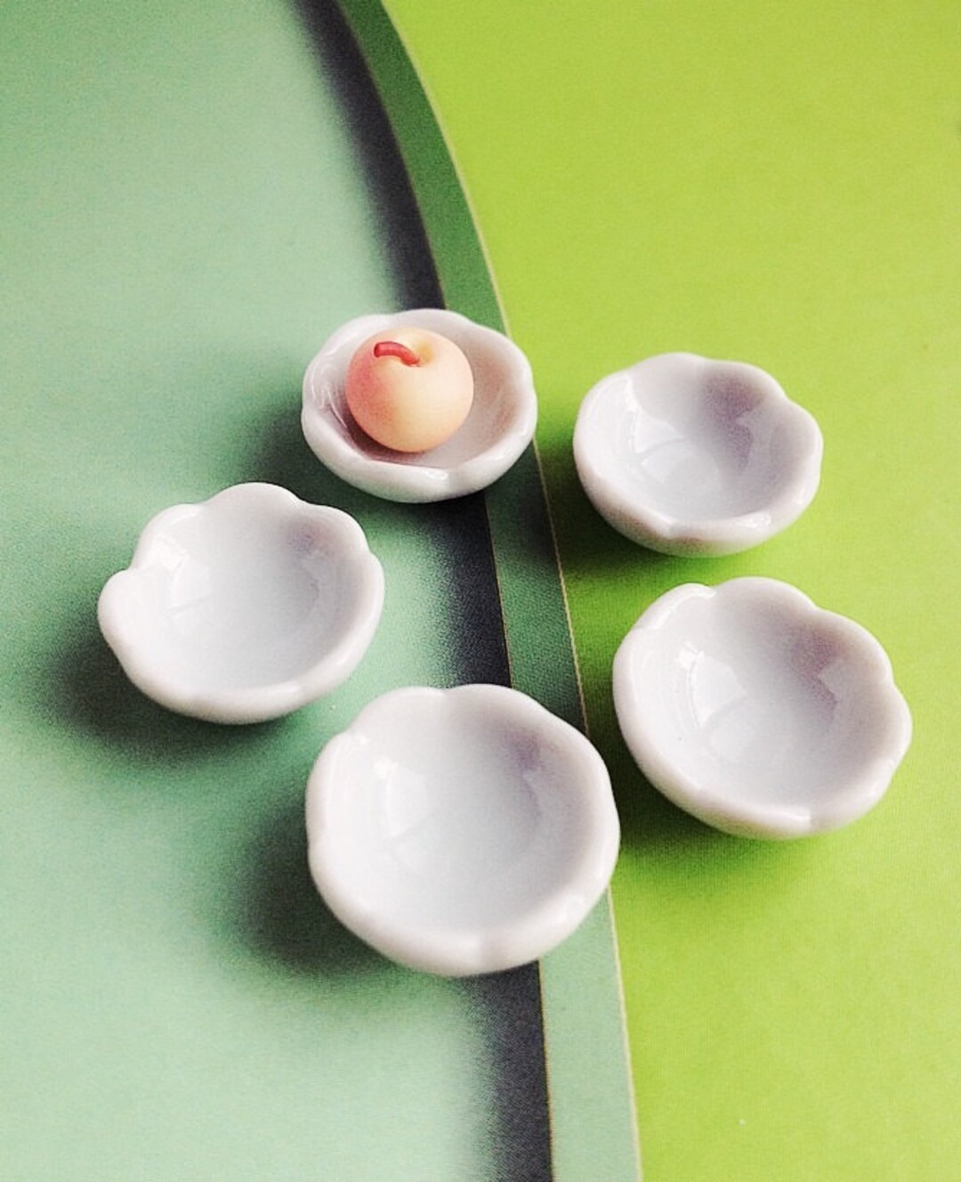 5 Pcs Miniatue Plate,mini Ceramic Plate,miniature Food Plate,cake Plate ...
