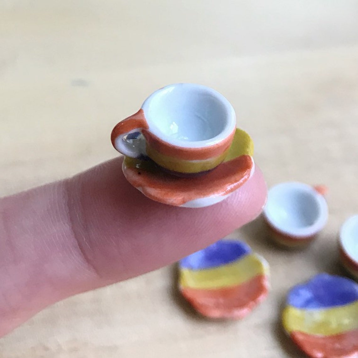 5 Miniature Empty Coffee Cup Set Miniaturedollhouse Coffee - Etsy