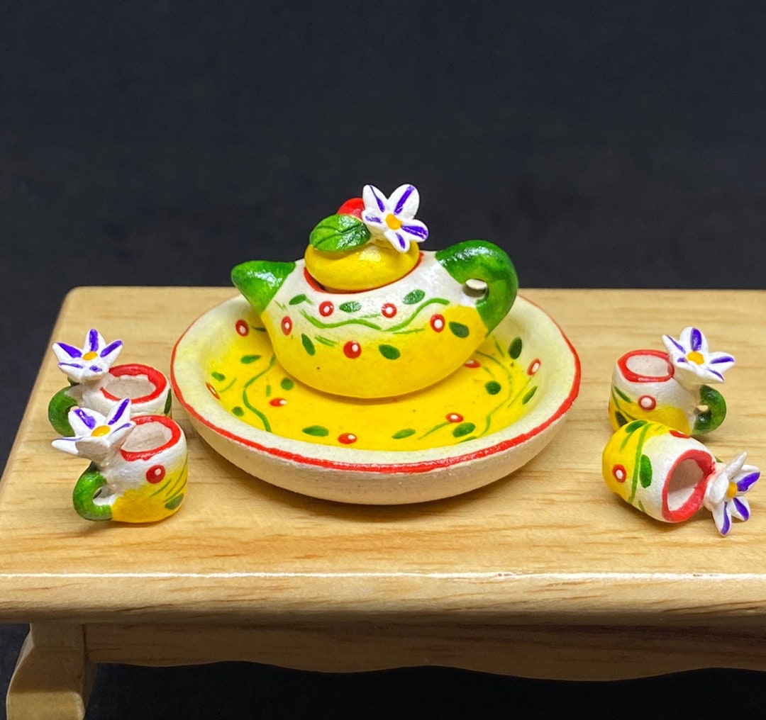 Miniature Tea Set,miniature Chinese Tea Set,miniature Flower,dollhouse ...