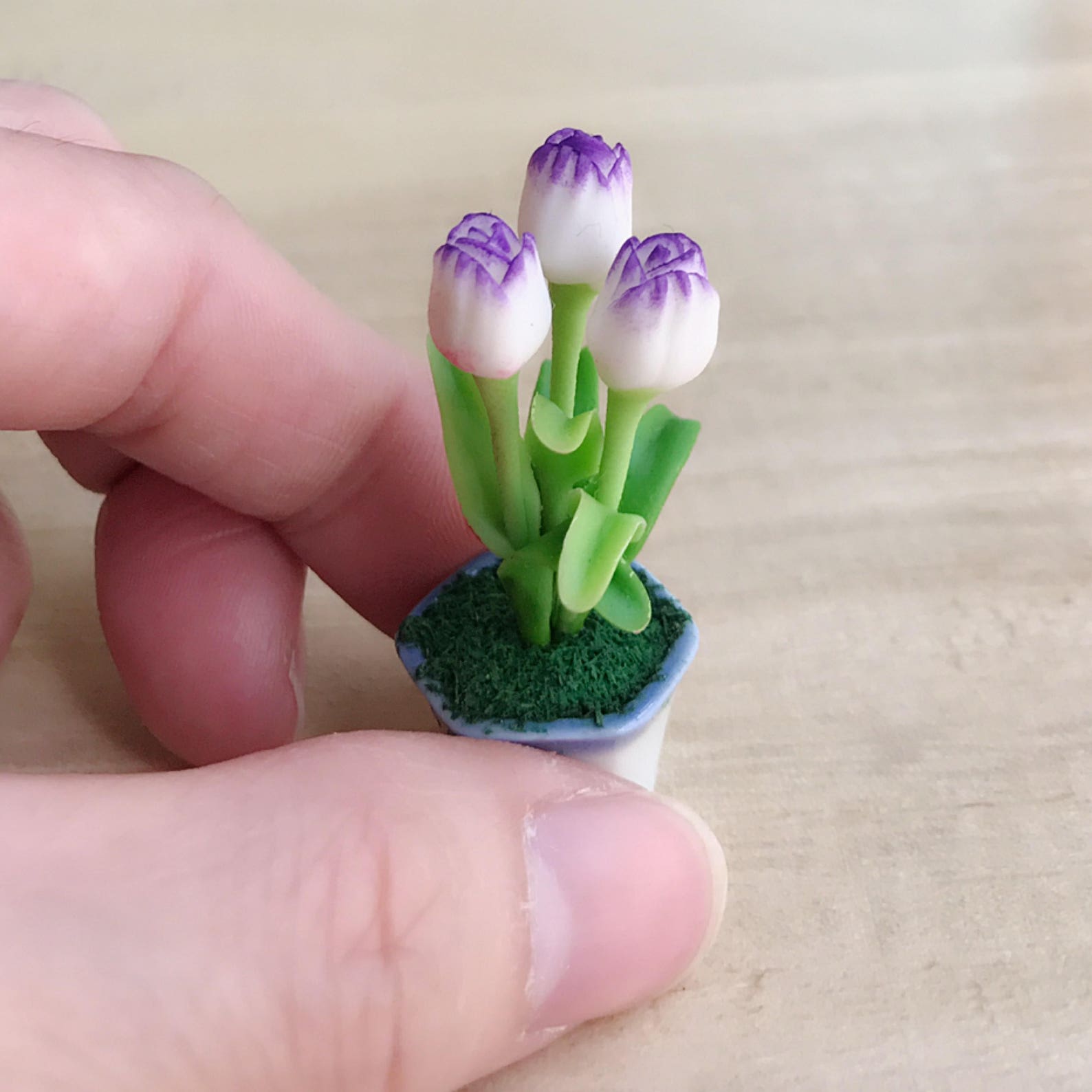 Miniature Flowerminiature Flower Potminiature Purple | Etsy