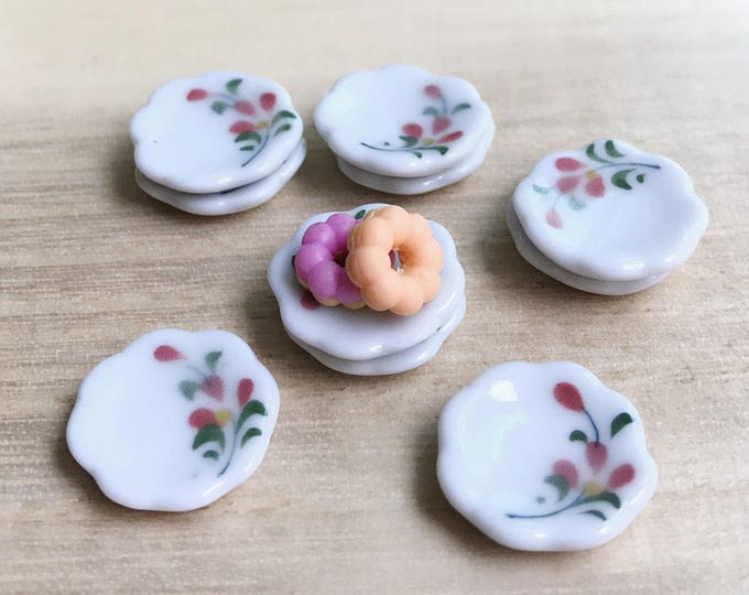 5 Miniatue Plate,mini Ceramic Plate,miniature Food Plate,cake Plate ...