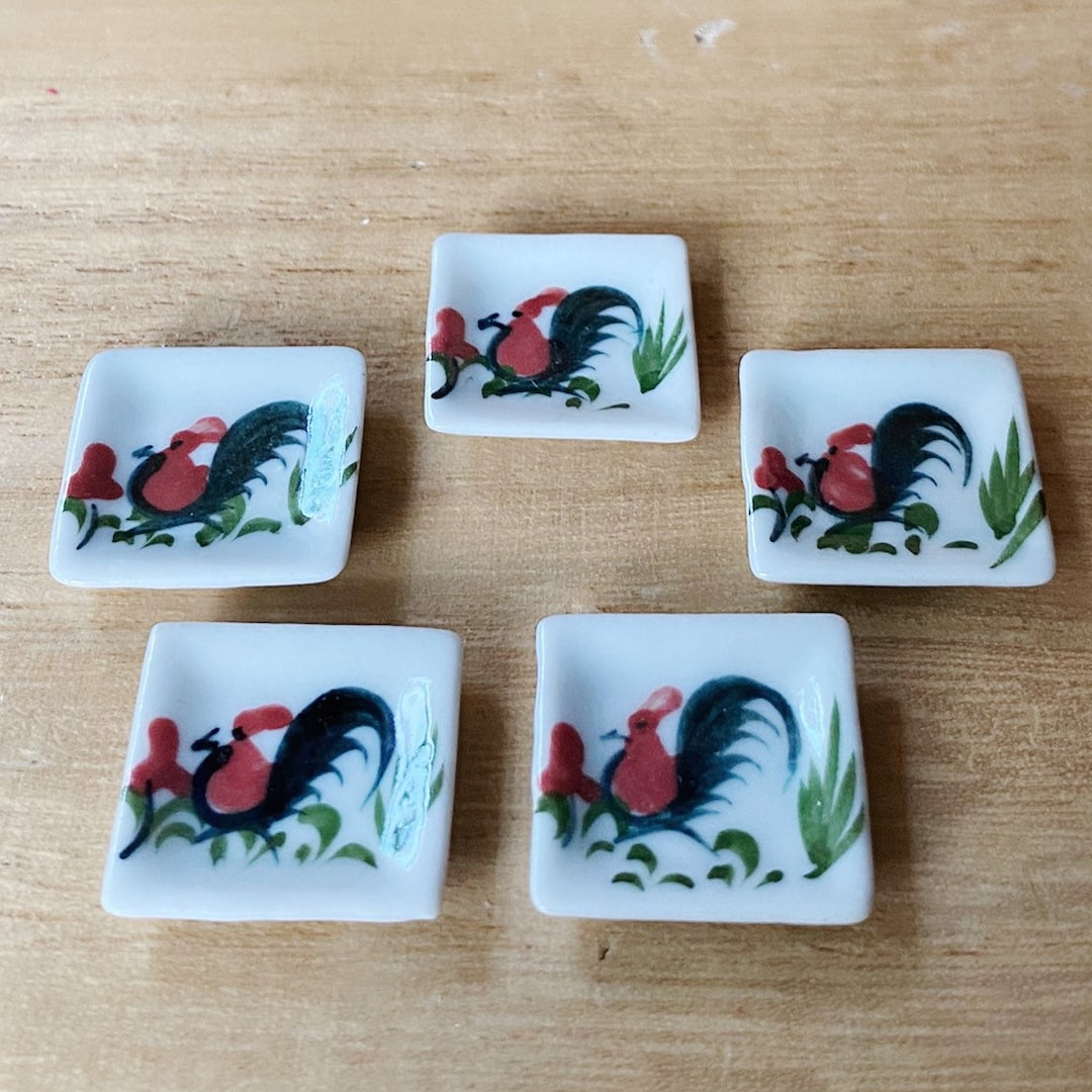 5 Miniature Plate,ceramic Plate Miniature,miniature Food Plate ...