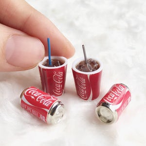 Miniature Coke Cup and Coke Cans Set,miniature Coke, Miniature Beverage ...