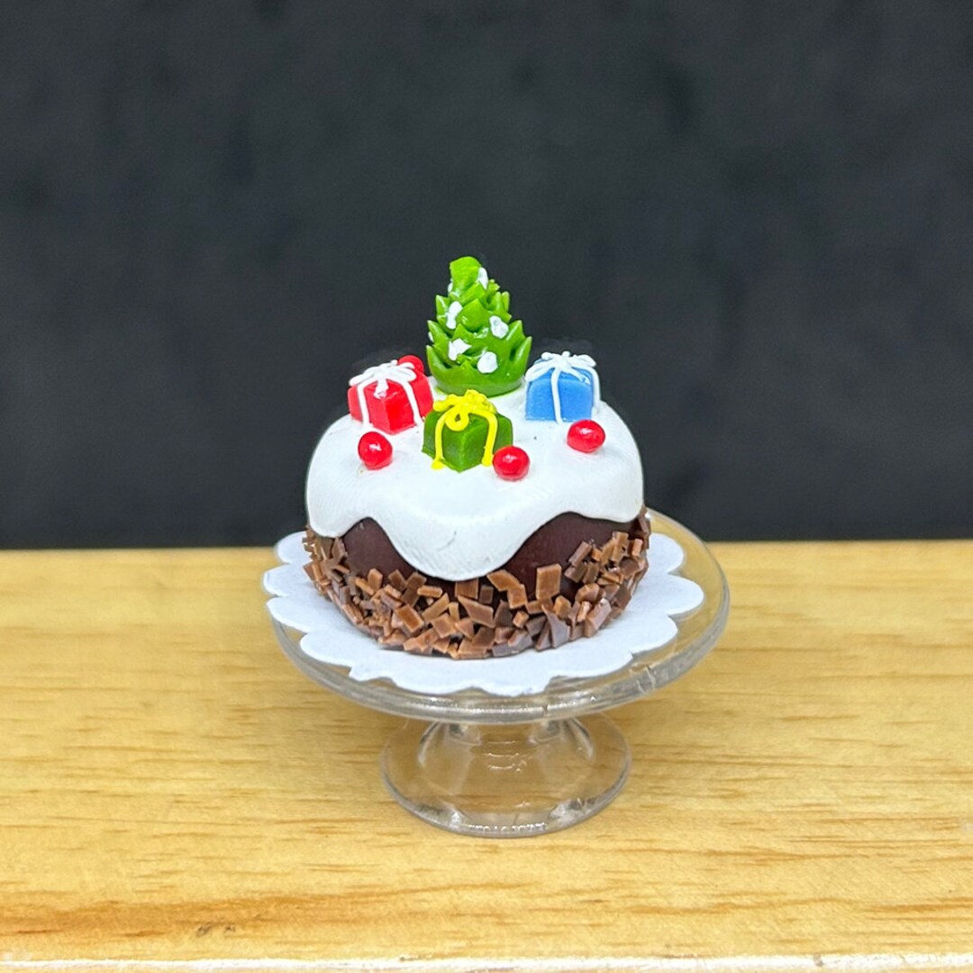 Miniature Christmas Cake,miniature Cakes ,dollhouse Bakery,christmas ...
