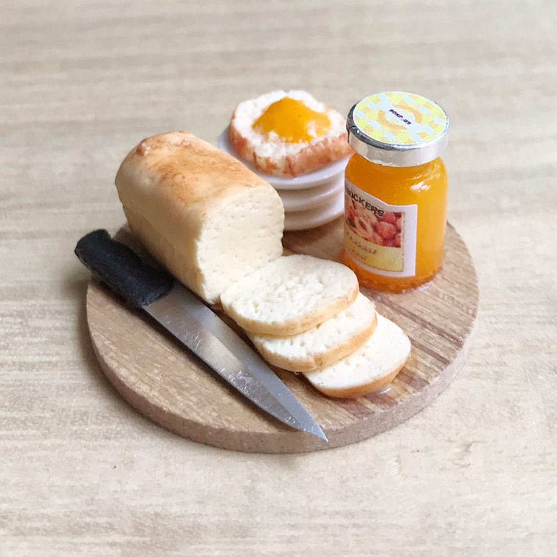 Miniature Bakery Set on the Tray,miniature Toast,miniature Yam ...