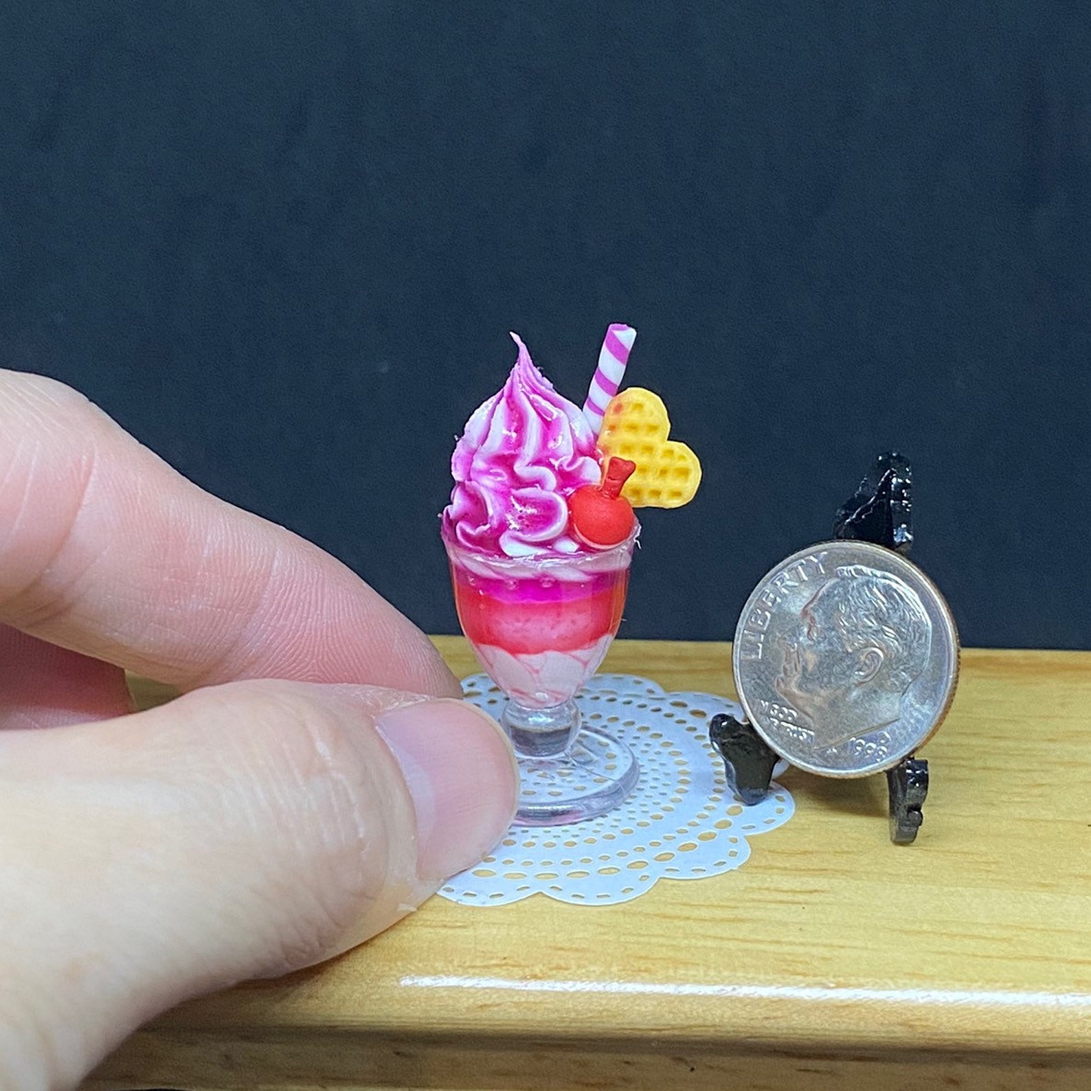 Miniature Blueberry Ice Cream, Miniature Sweet,dollhouse Food,miniature ...