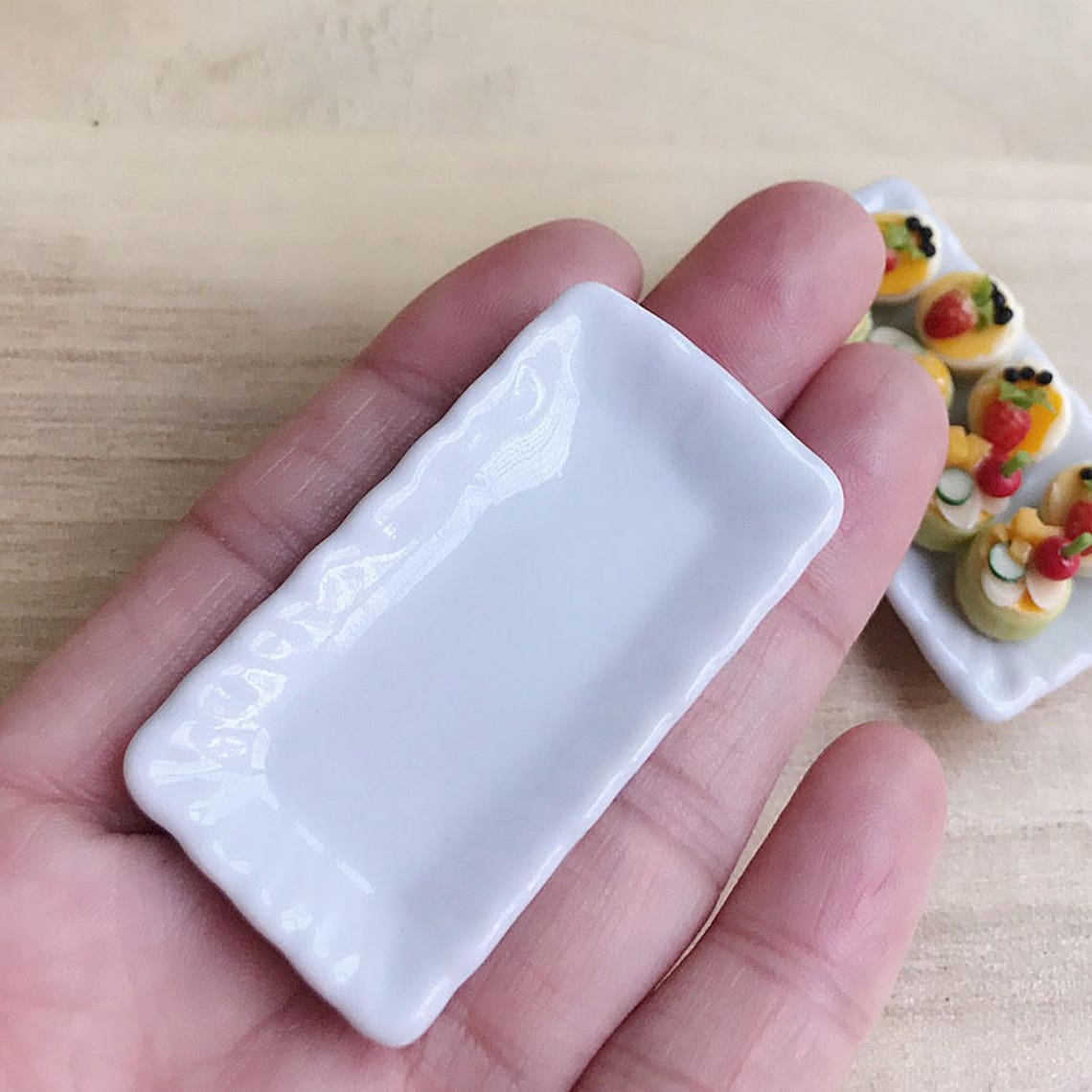 2pcs.miniature Ceramic Tray Miniature Trayminiature Food - Etsy