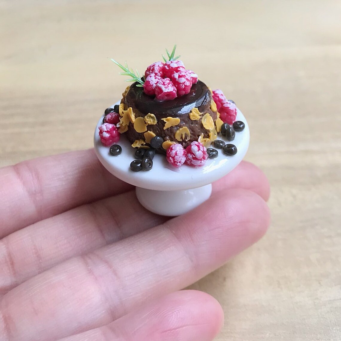 Miniature Fruit Cake on Ceramic Trayminiature Sweetdollhouse - Etsy