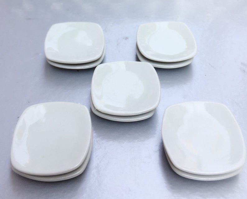 5 Miniature PlateCeramic Plate MiniatureMiniature food | Etsy