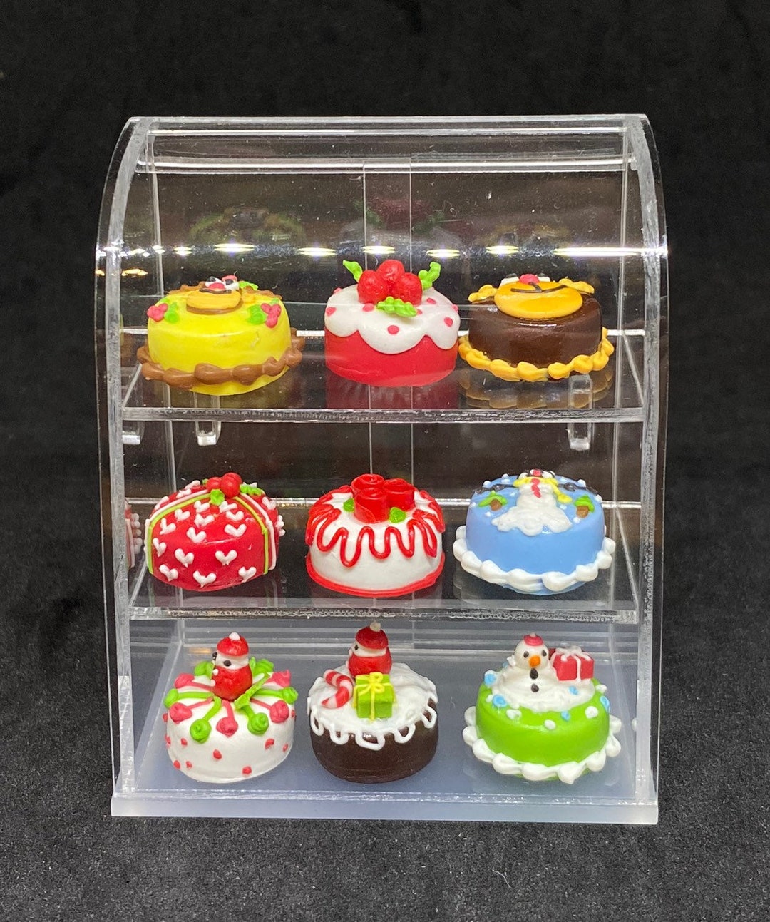 Miniature Bakery Display With Christmas Cakesminiature - Etsy
