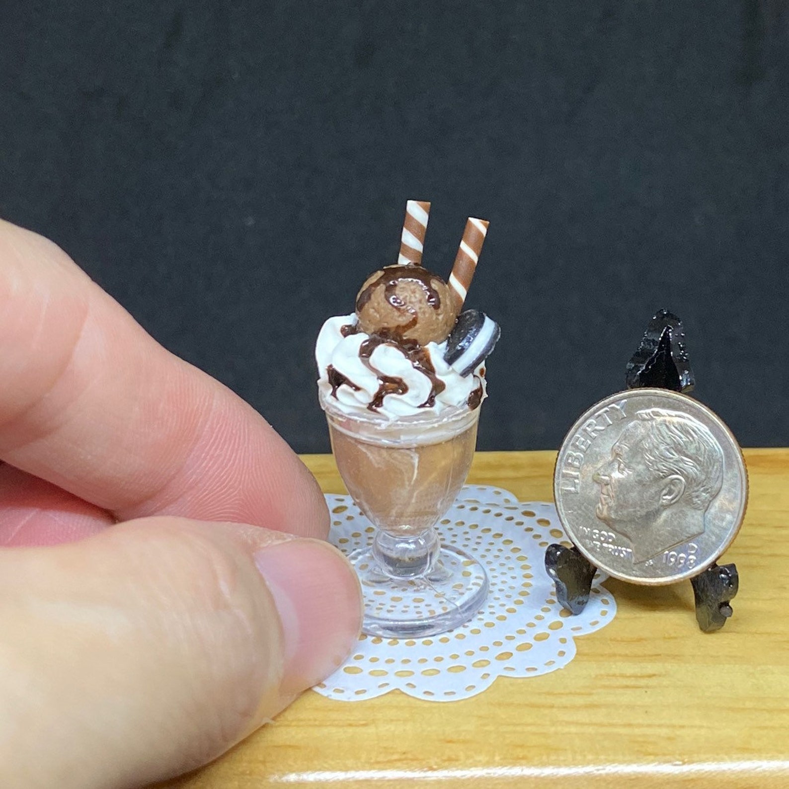 Miniature Chocolate Ice Cream Miniature Sweetdollhouse - Etsy