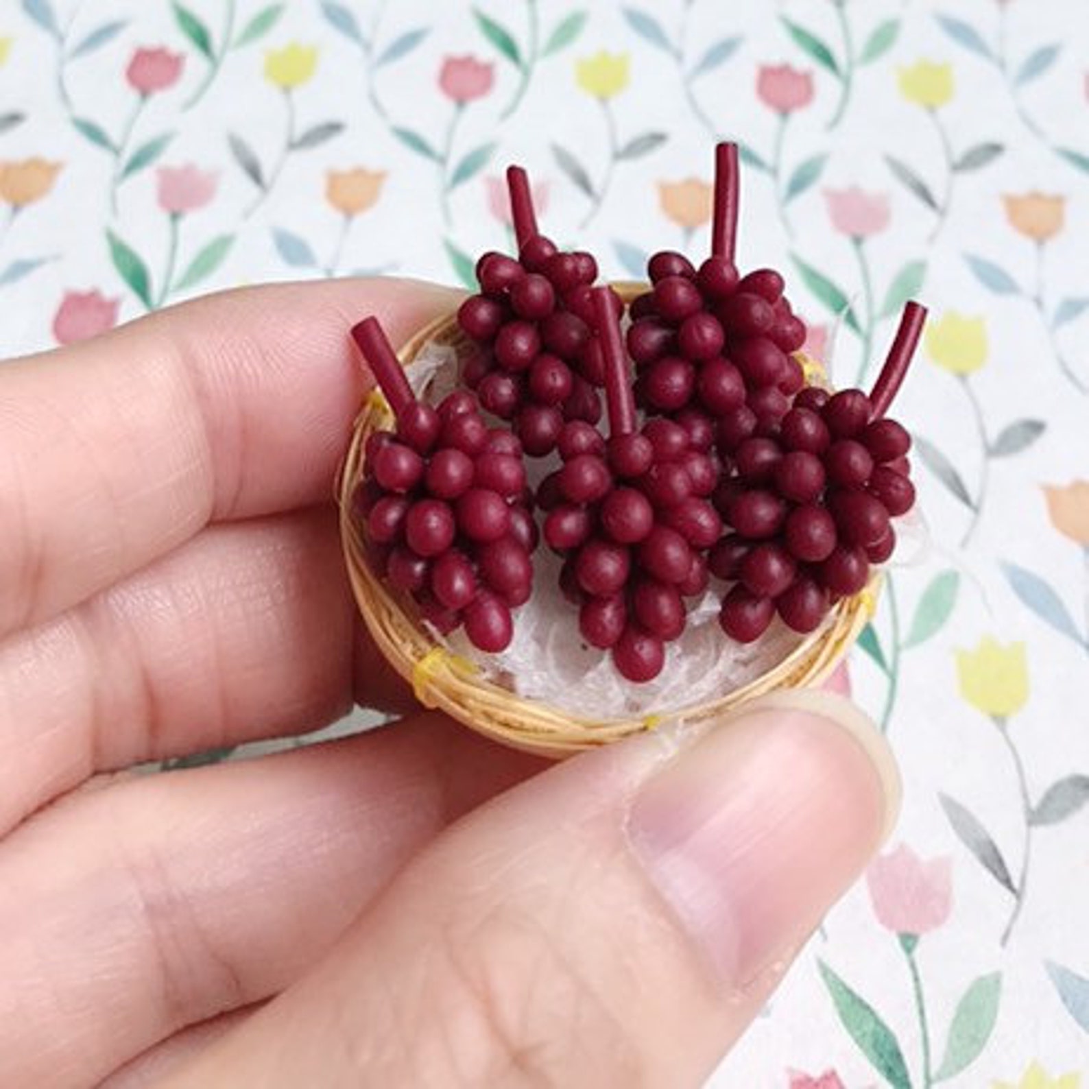Miniature Grapes in Reed Basketminiature - Etsy