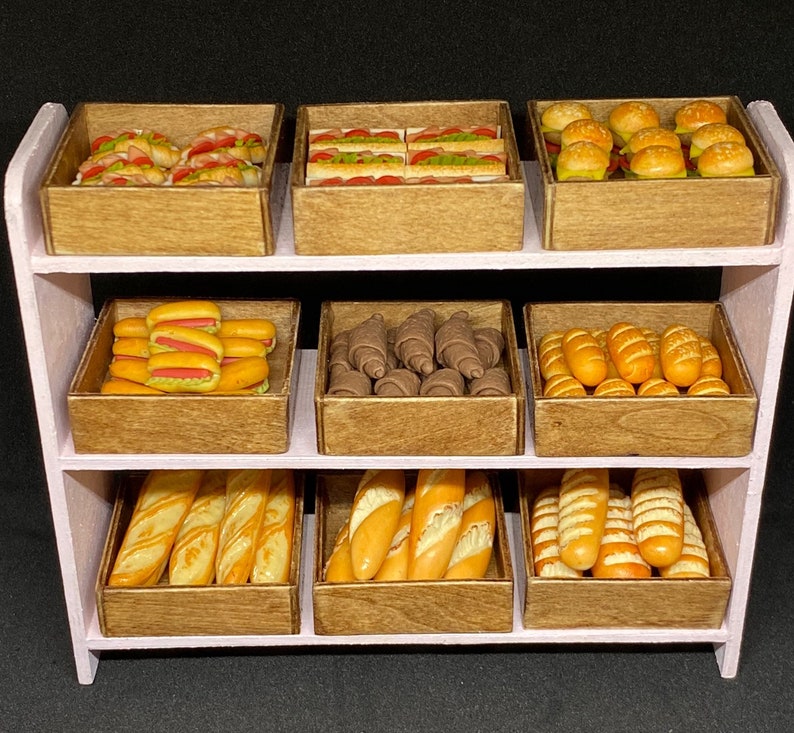 Miniature Bakery on Wooden Standminiature Displayminiature | Etsy