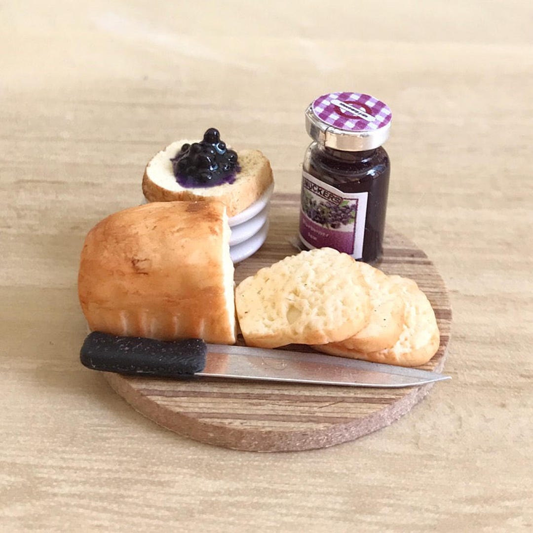 Miniature Bakery Set on the Tray,miniature Toast,miniature Yam ...