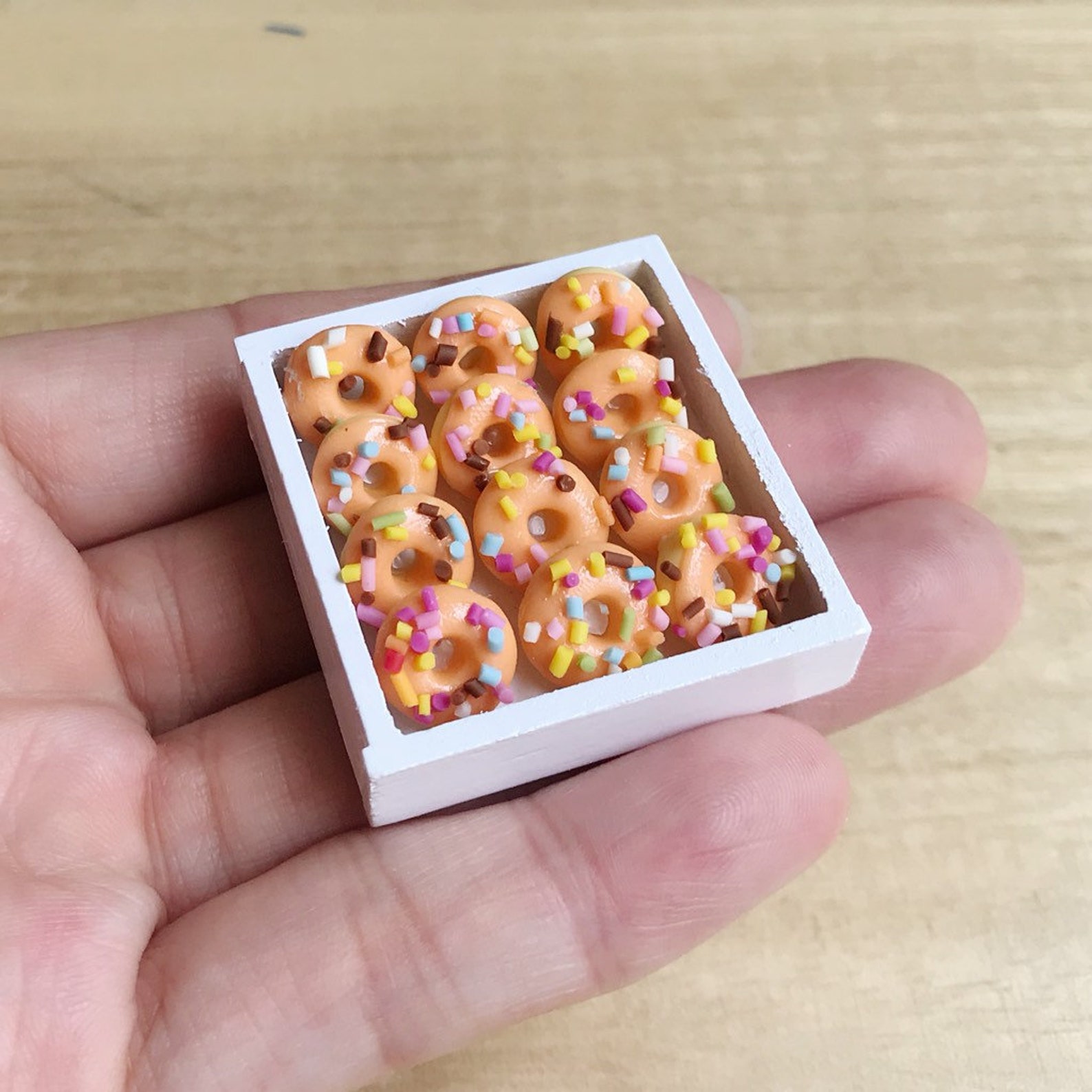 Miniature Doughnuts in Wooden Trayminiature Sweetminiature - Etsy