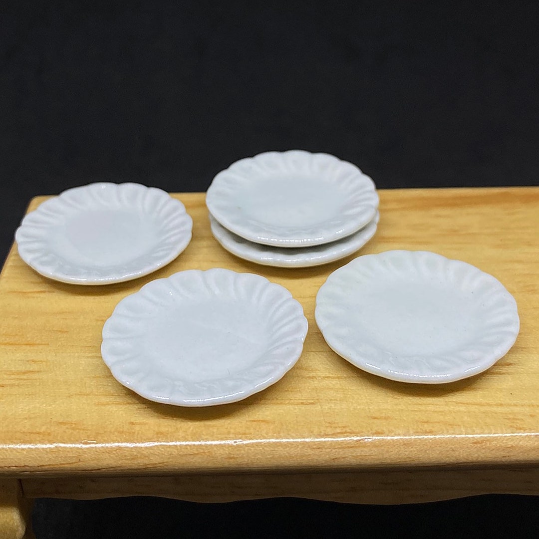5 Pcs.miniature Plate,ceramic Plate Miniature,miniature Food Plate ...