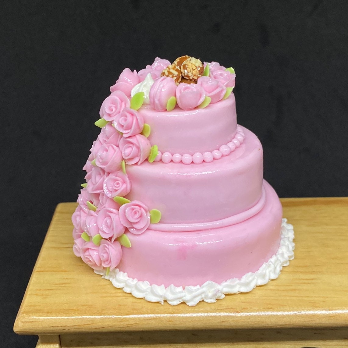 Miniature 3tier Pink Rose Cakeminiature Cakesminiature - Etsy