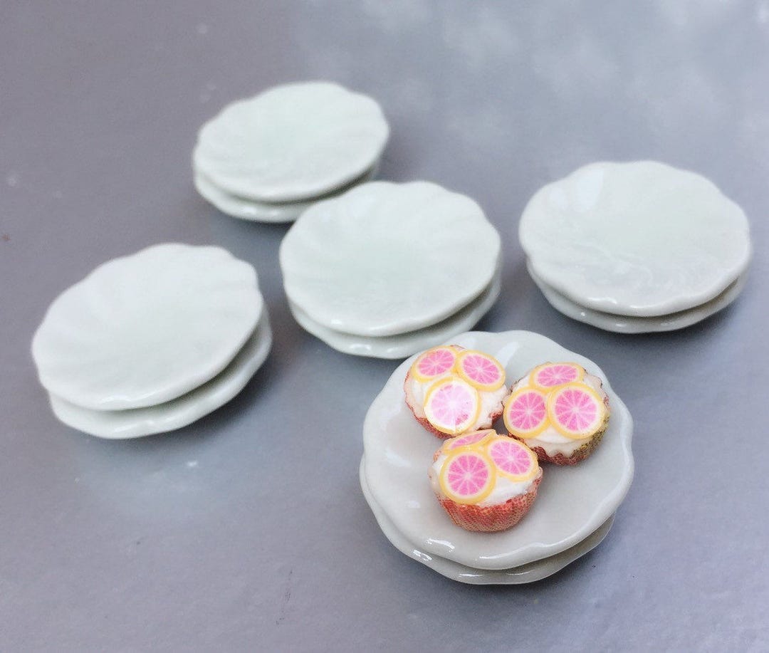 5 Pcs.miniature Plate,ceramic Plate,miniature Food Plate,dollhouse ...