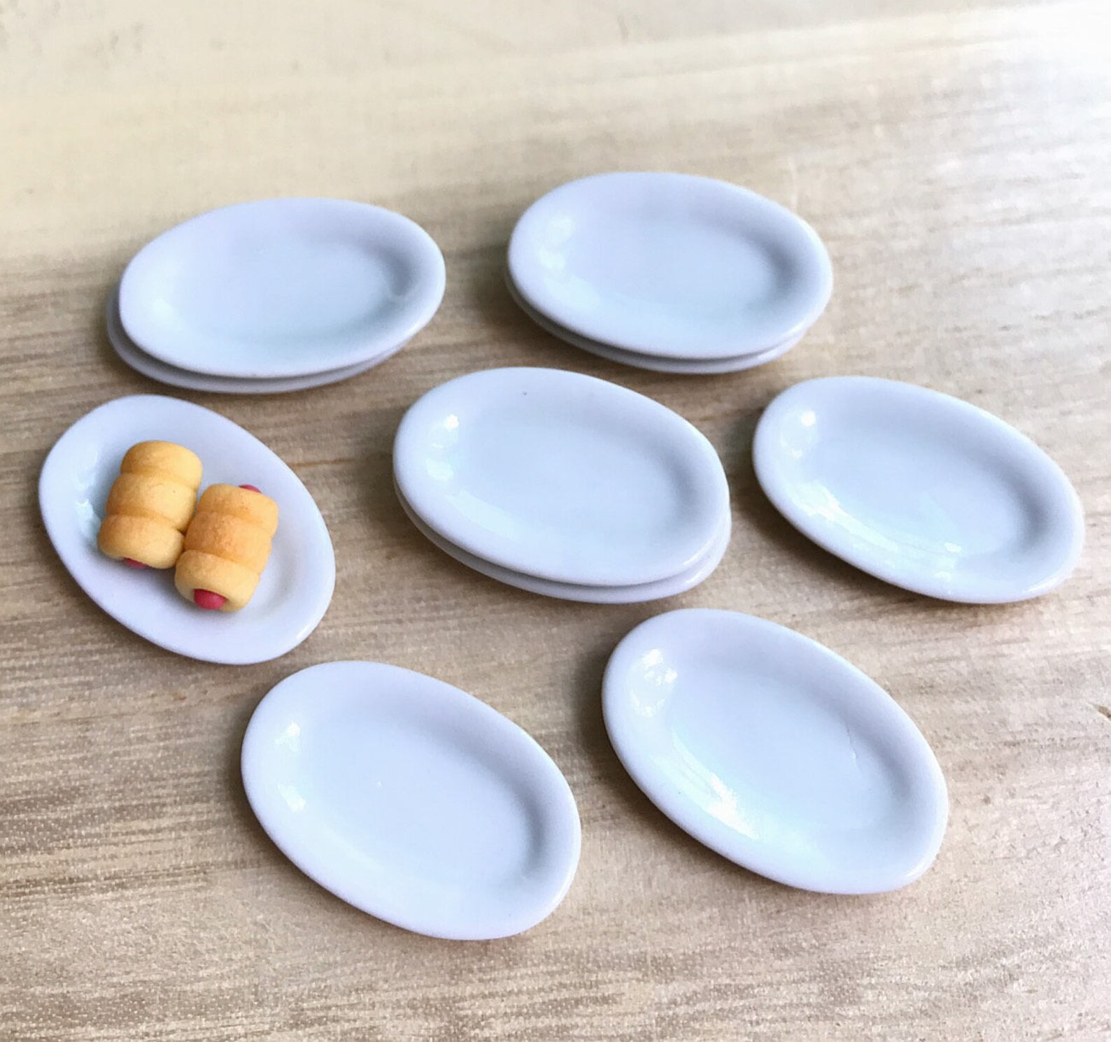 5 Miniature Plateceramic Plate Miniatureminiature Food - Etsy