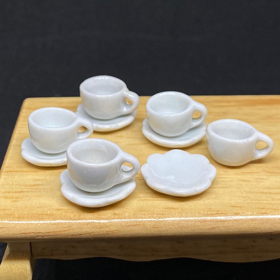 Miniatures 5 Miniature Empty Coffee Cup Set Miniature,Dollhouse Coffee ...