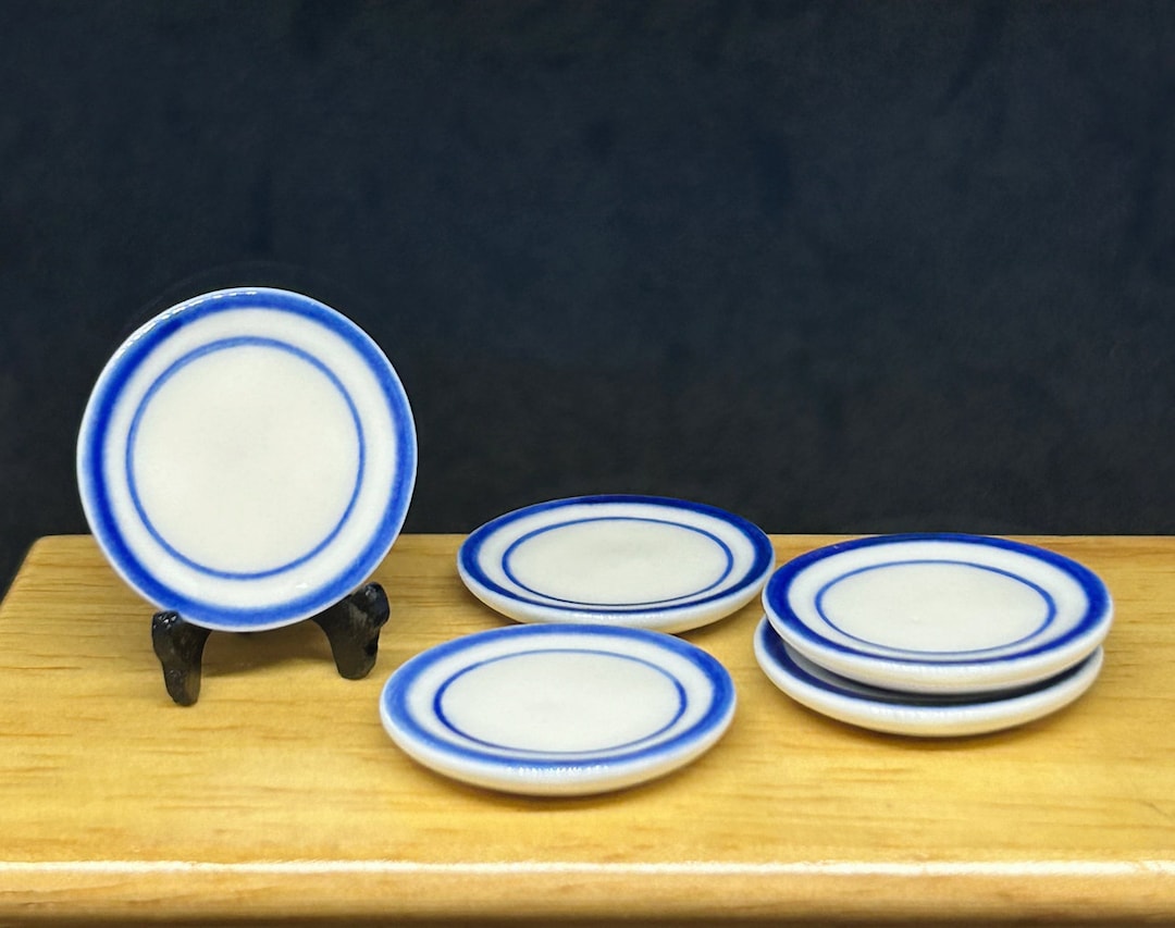 5 Miniatue Plate,mini Ceramic Plate,miniature Food Plate,miniature Tray ...