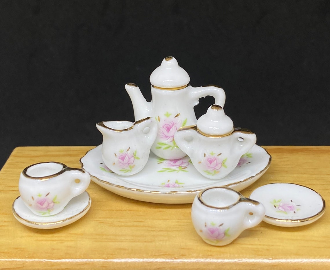 Miniature Tea Set,miniature English Tea Set,miniature Rea Cup,dollhouse ...