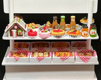 Miniature Wooden Stand With Bakery,miniature Bakery Display,miniature ...