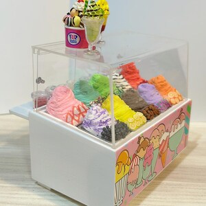 Miniature Ice Cream in Wooden Cabinet,miniature Ice Cream Shop ...