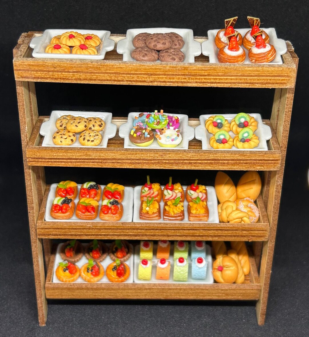 Miniature Wooden Stand With Bakery,miniature Bakery Display,miniature ...