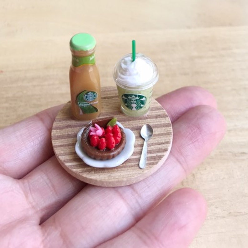 Miniature Ice Starbuck Green Tea With Strawberry Tart,miniature Green ...