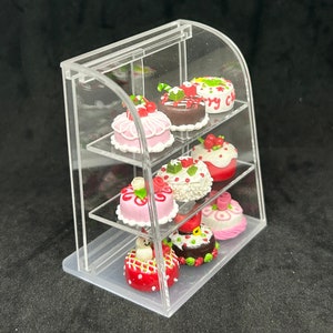 Miniature Bakery Display With Christmas Cakes,miniature Stand,miniature ...