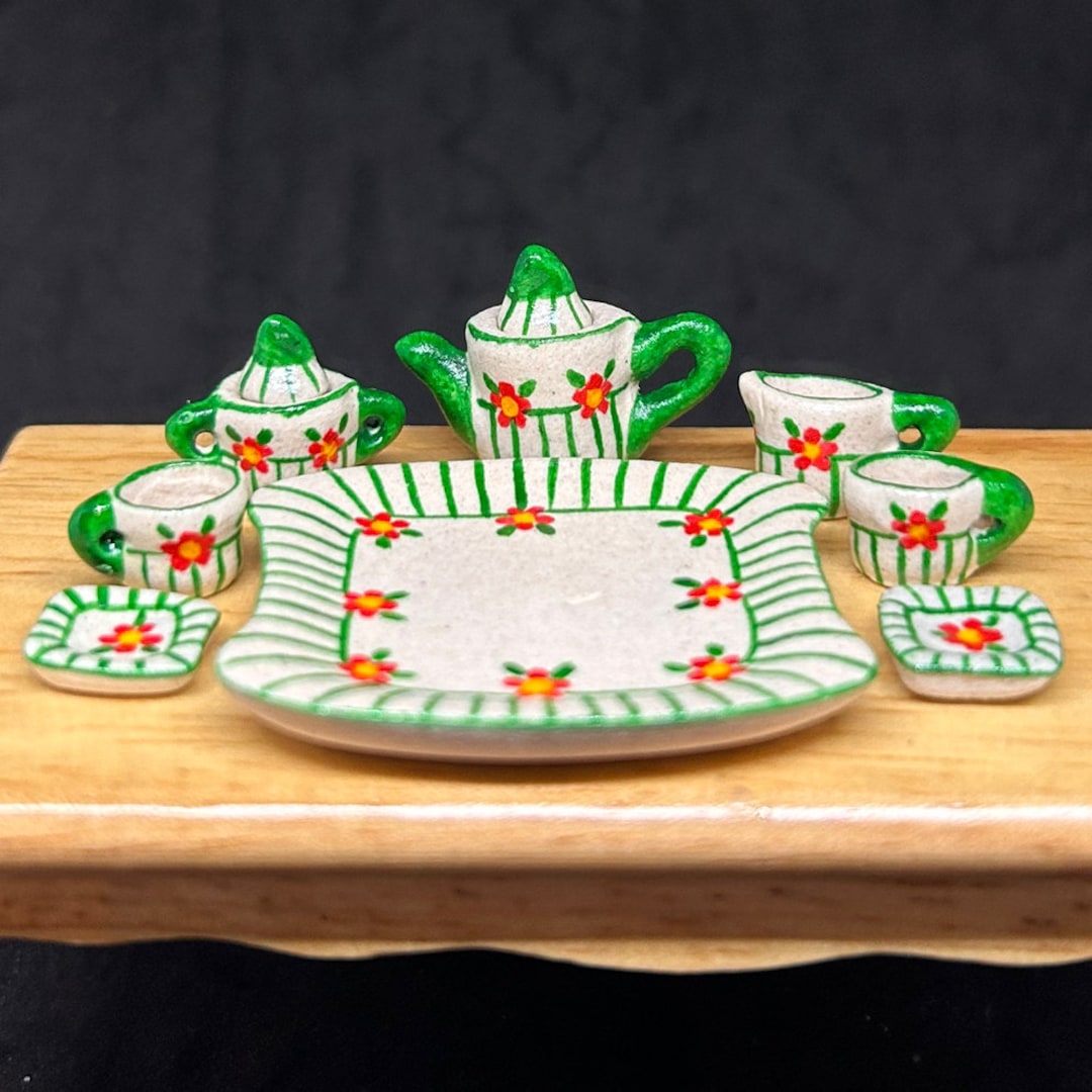 Miniature Tea Set,miniature English Tea Set,miniature Drink,dollhouse ...