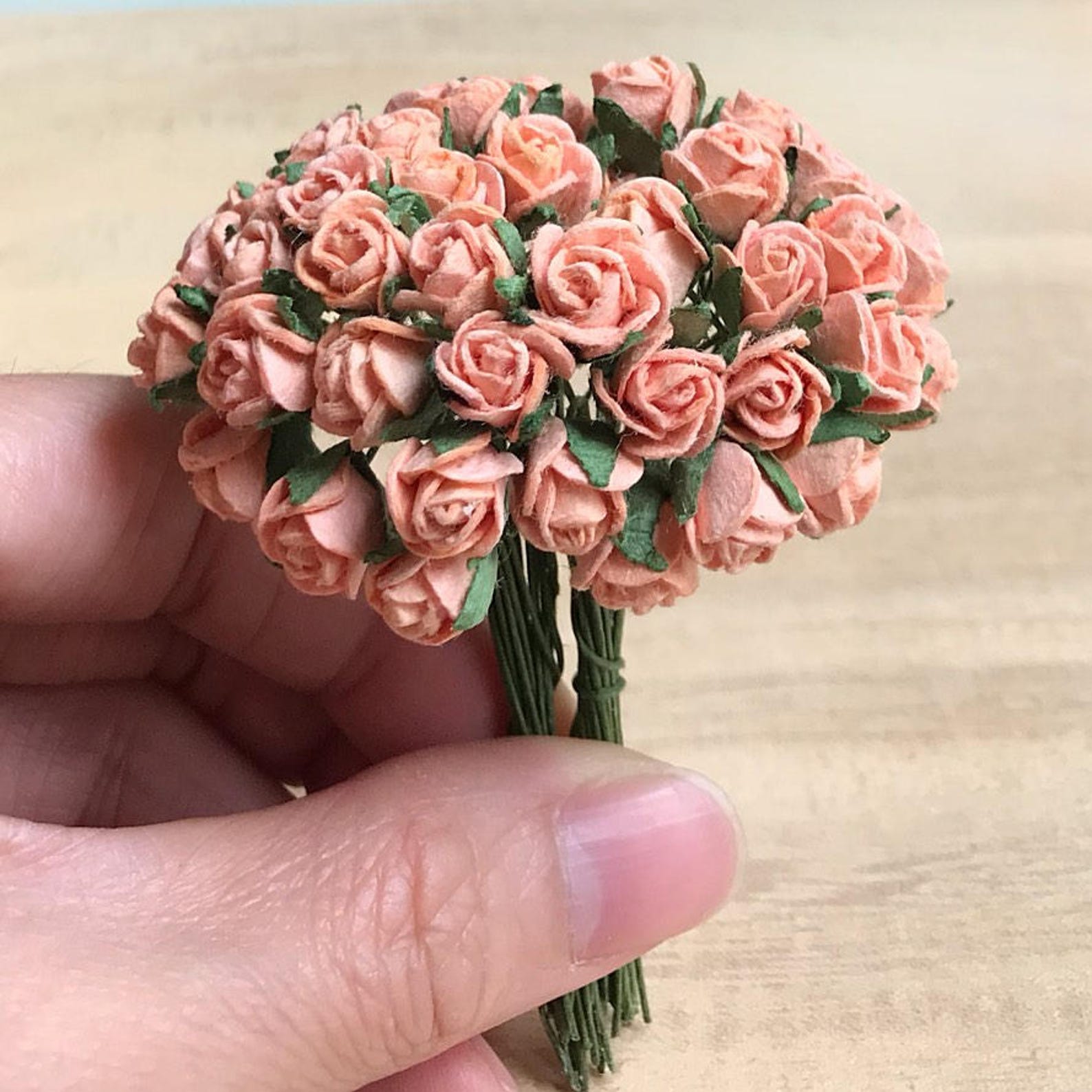 50pcs.7mm.miniature Mulberry Paper Flower,miniature Paper Flower,mini ...