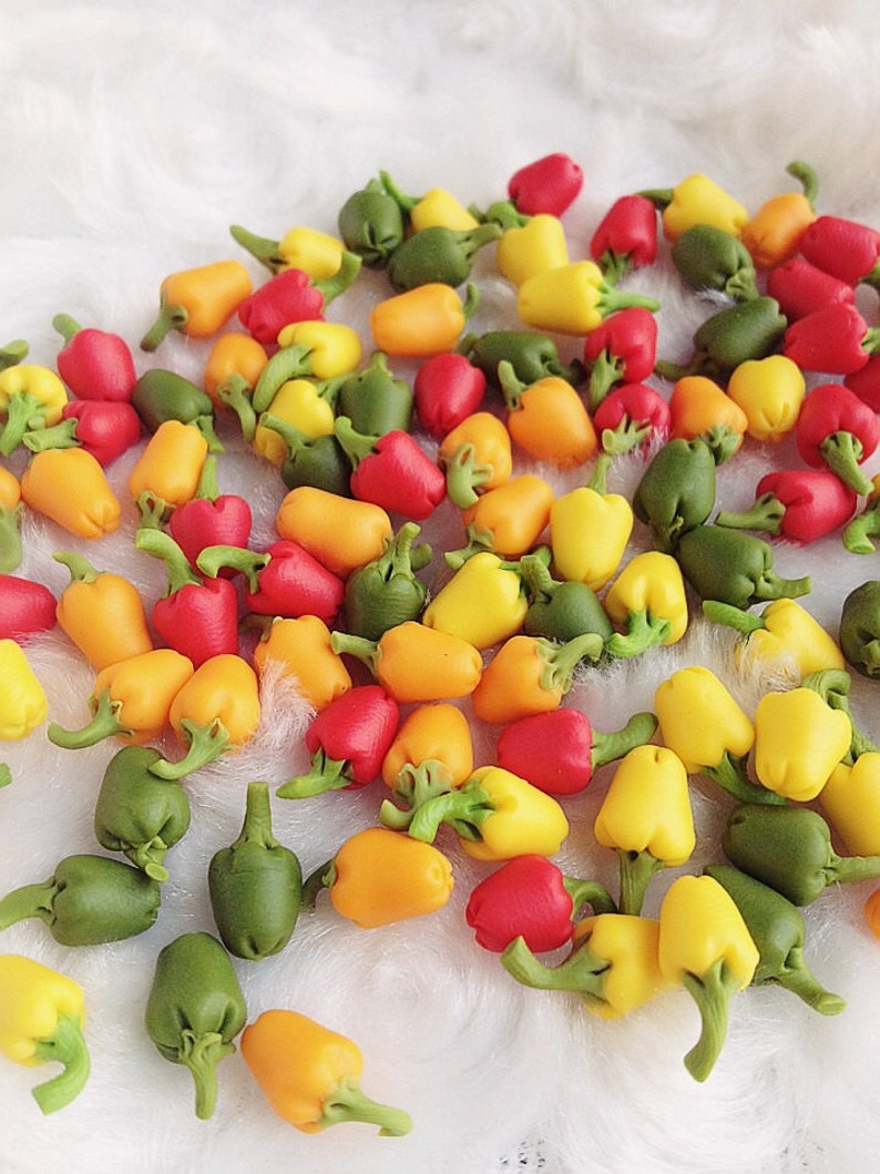 20pcs.miniature Bell Pepper Miniature Vegetable Red Bell - Etsy