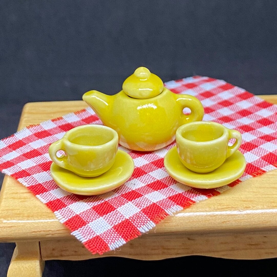 Miniature Tea Pot and 2tea Cup Setsminiature Ceramic Tea Cup - Etsy