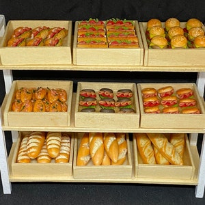 Miniature Bakery on Wooden Stand,miniature Display,miniature Hamburger ...