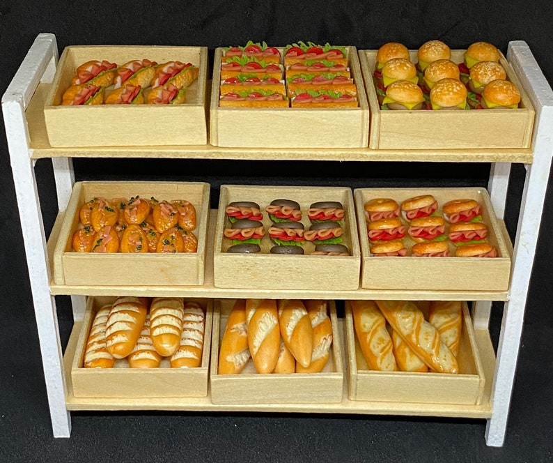 Miniature Bakery on Wooden Standminiature Displayminiature - Etsy