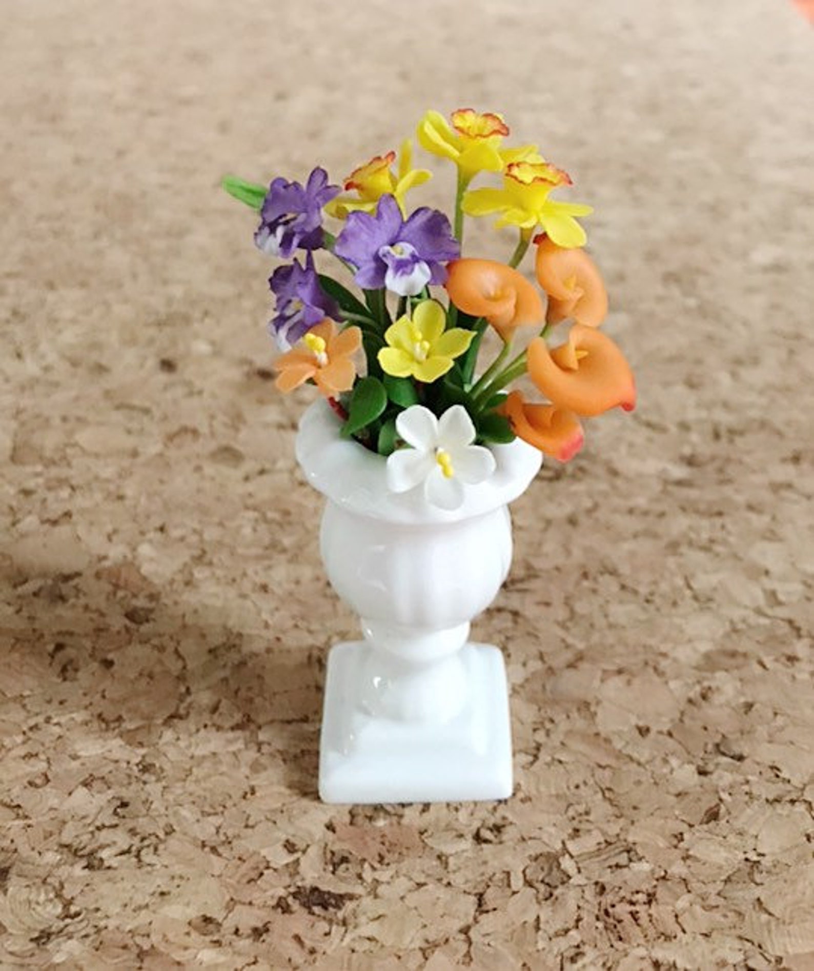 Miniature Mix Clay Flower in Vasedollhouse Flower - Etsy