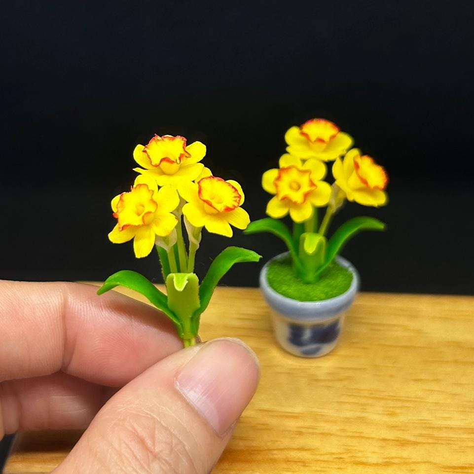 Miniature Flower,miniature Flower Pot,miniature Vase,dollhouse Flower ...