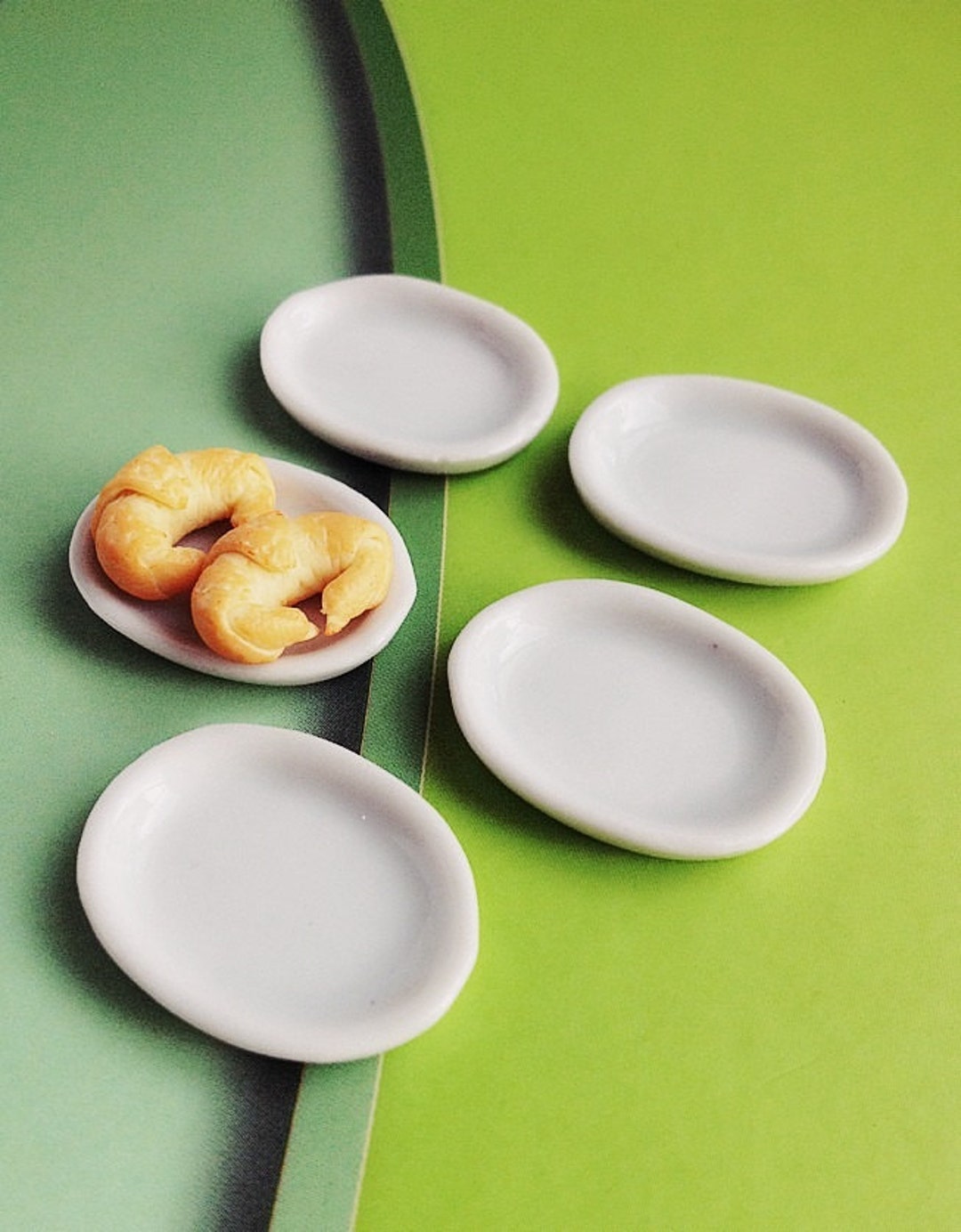 Miniature Ceramic Plate,dollhouse Plate,white Ceramic Plate,dollhouse ...