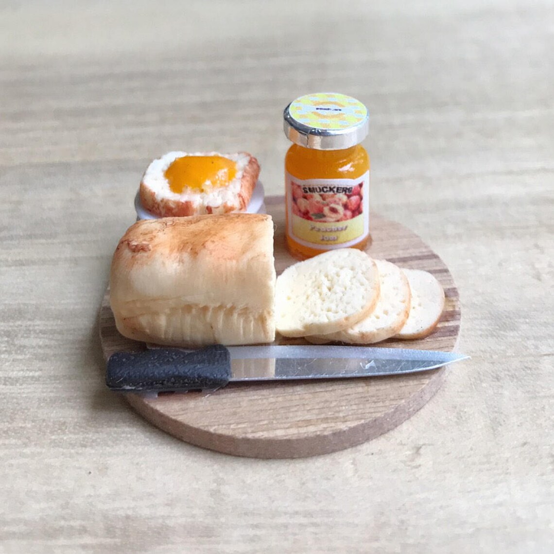 Miniature Bakery Set on the Tray,miniature Toast,miniature Yam ...