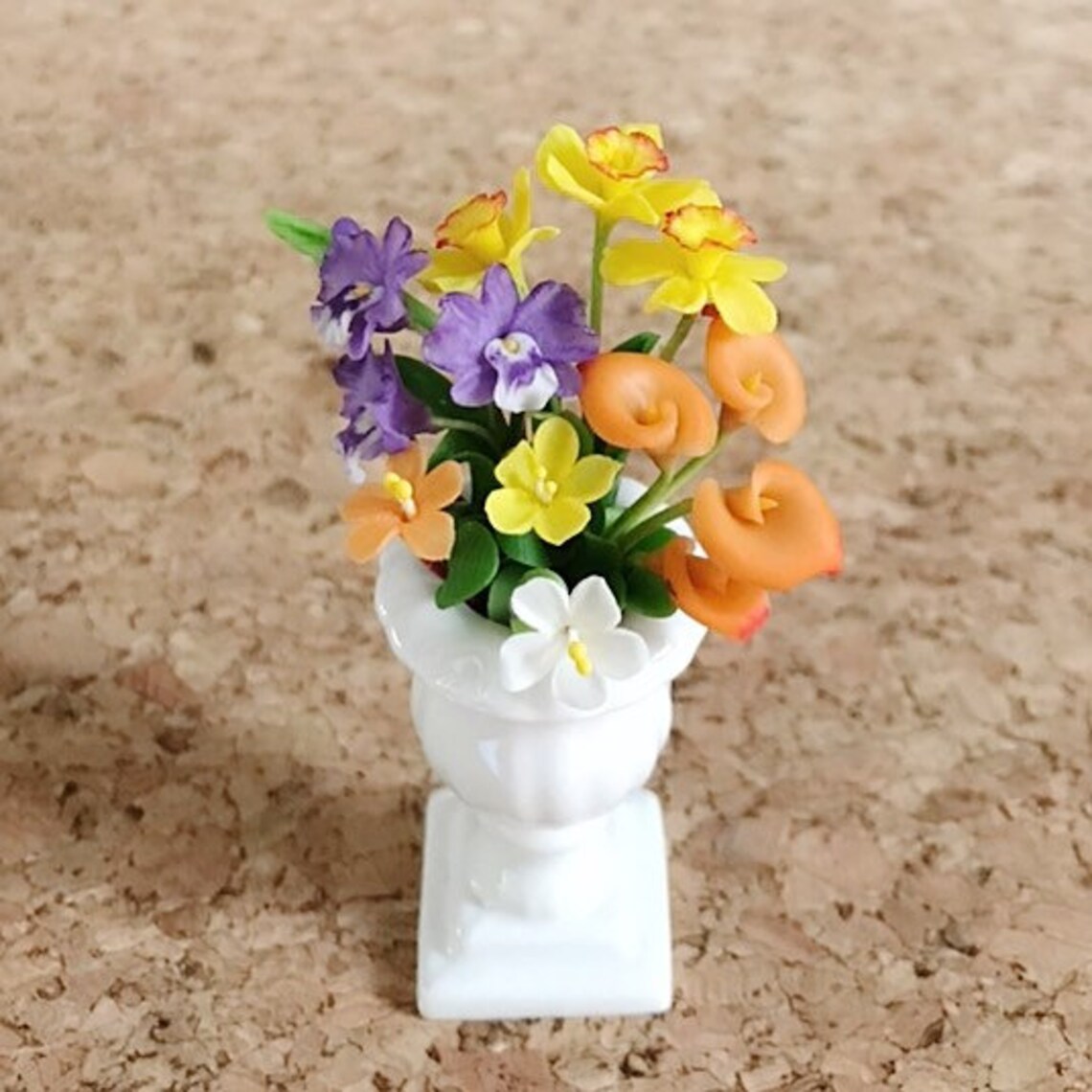 Miniature Mix Clay Flower in Vasedollhouse Flower - Etsy