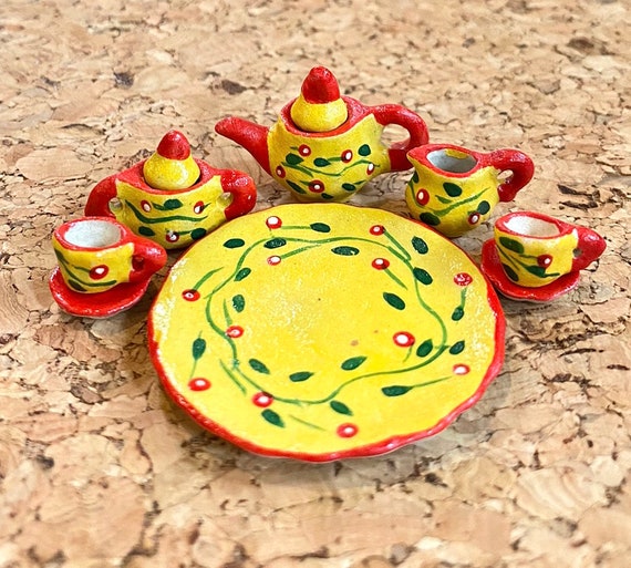 Miniature Tea Setminiature Green English Tea Setminiature | Etsy