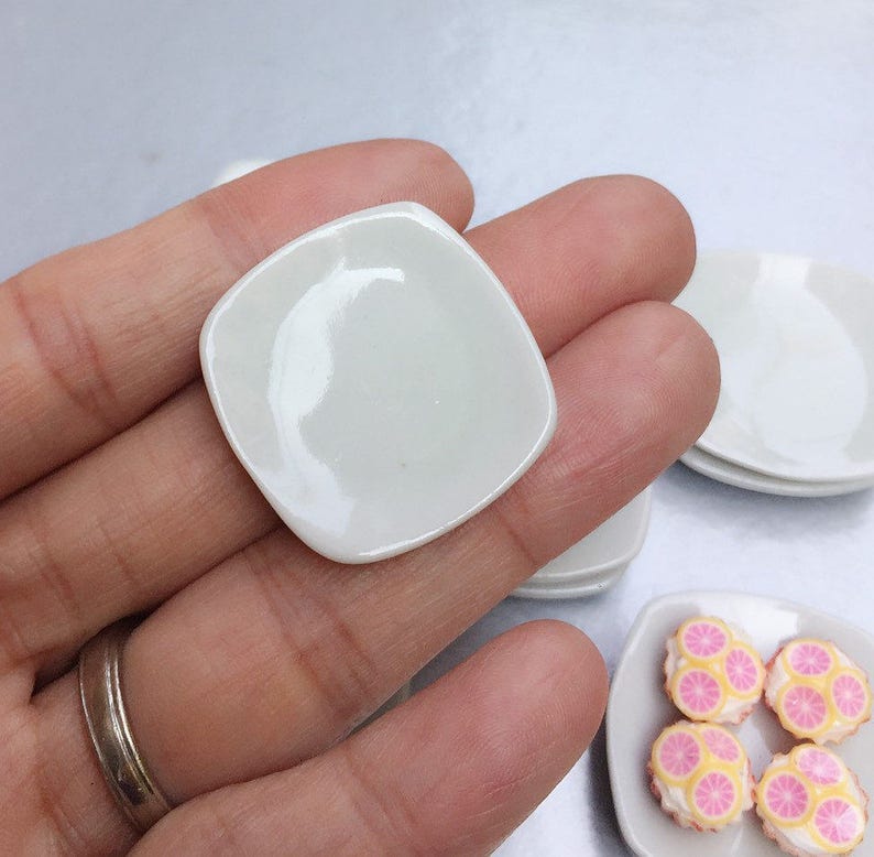 5 Miniature PlateCeramic Plate MiniatureMiniature food | Etsy
