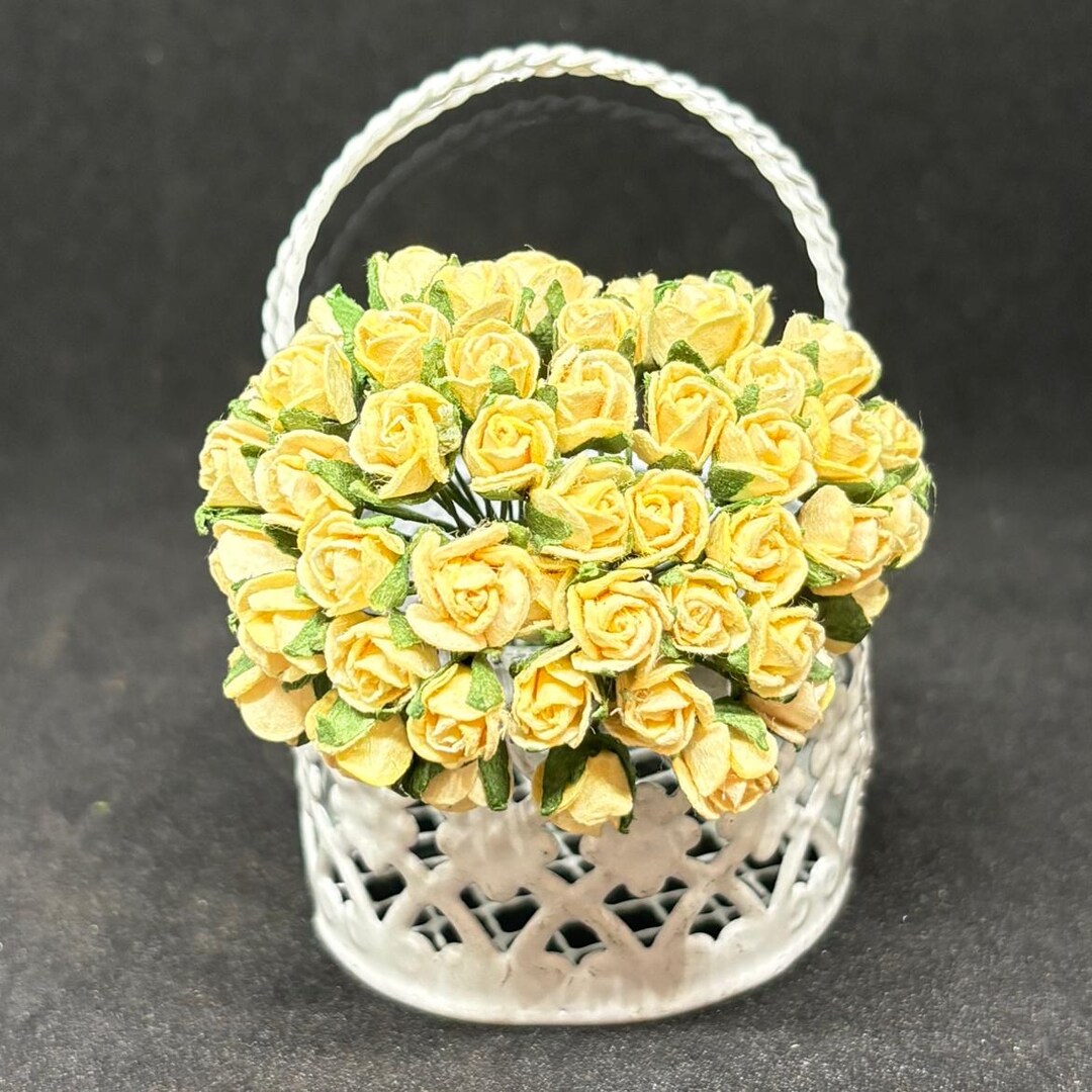 50pcs.7mm.miniature Mulberry Paper Flower, Miniature Paper Flower, Mini ...