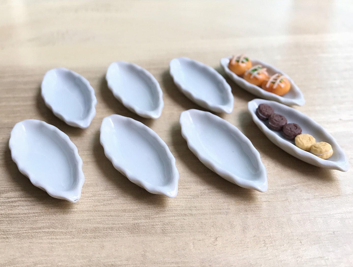 5 Miniature Ceramic Plateminiature Food Platedollhouse | Etsy