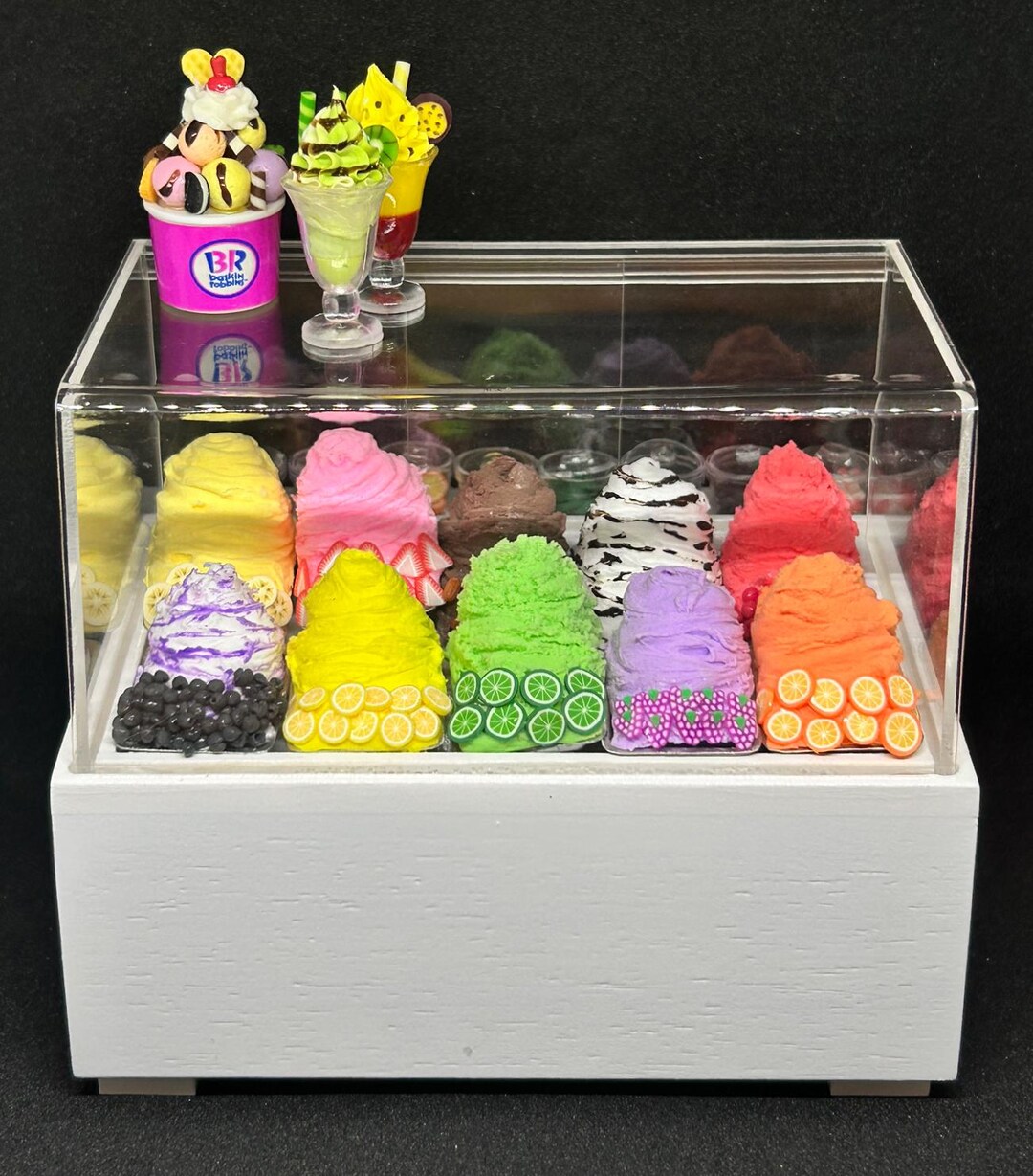 Miniature Ice Cream in Wooden Cabinet,miniature Ice Cream Shop ...
