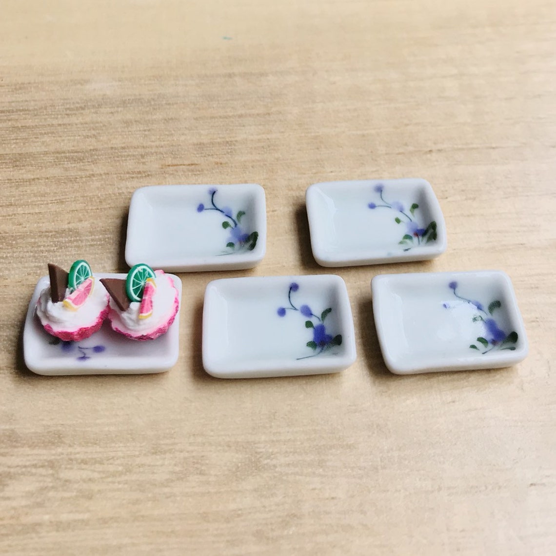 5 Pcs. Miniature Platemini Ceramic Plateminiature Food - Etsy