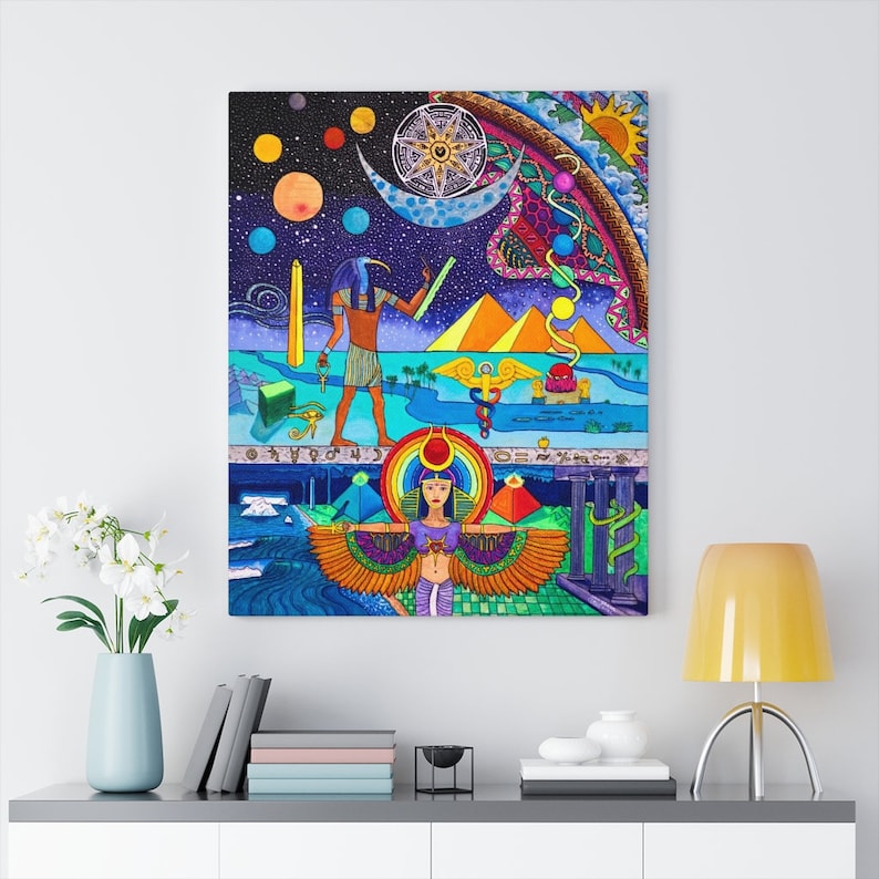 Thoth and Isis - Egyptian Hermetic Visionary Art Canvas Gallery Wrap - Etsy